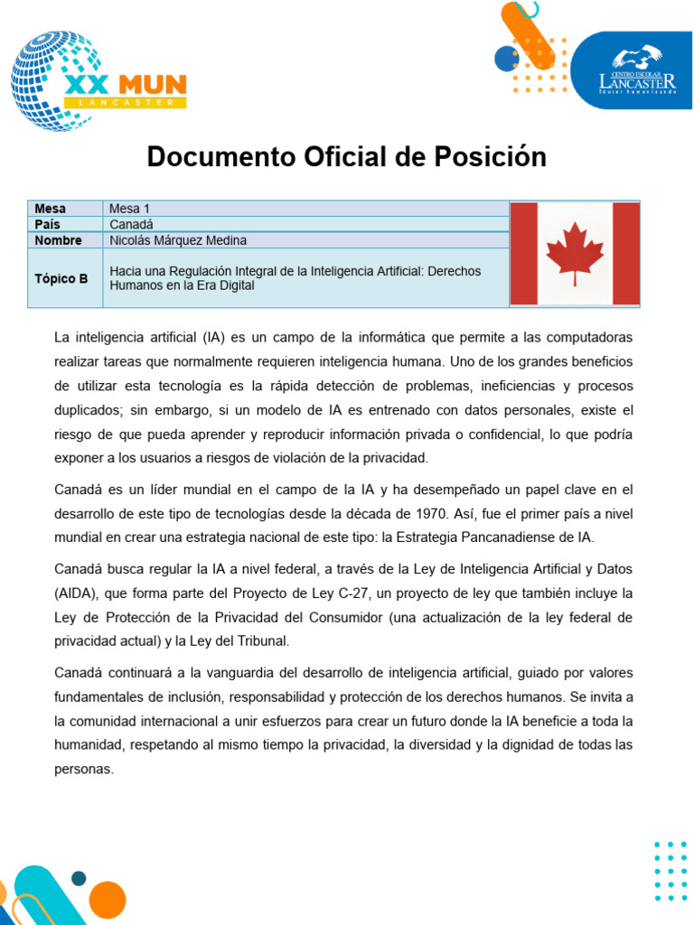 NICOLAS MARQUEZ MEDINA - Documento de Posición Editables | PDF