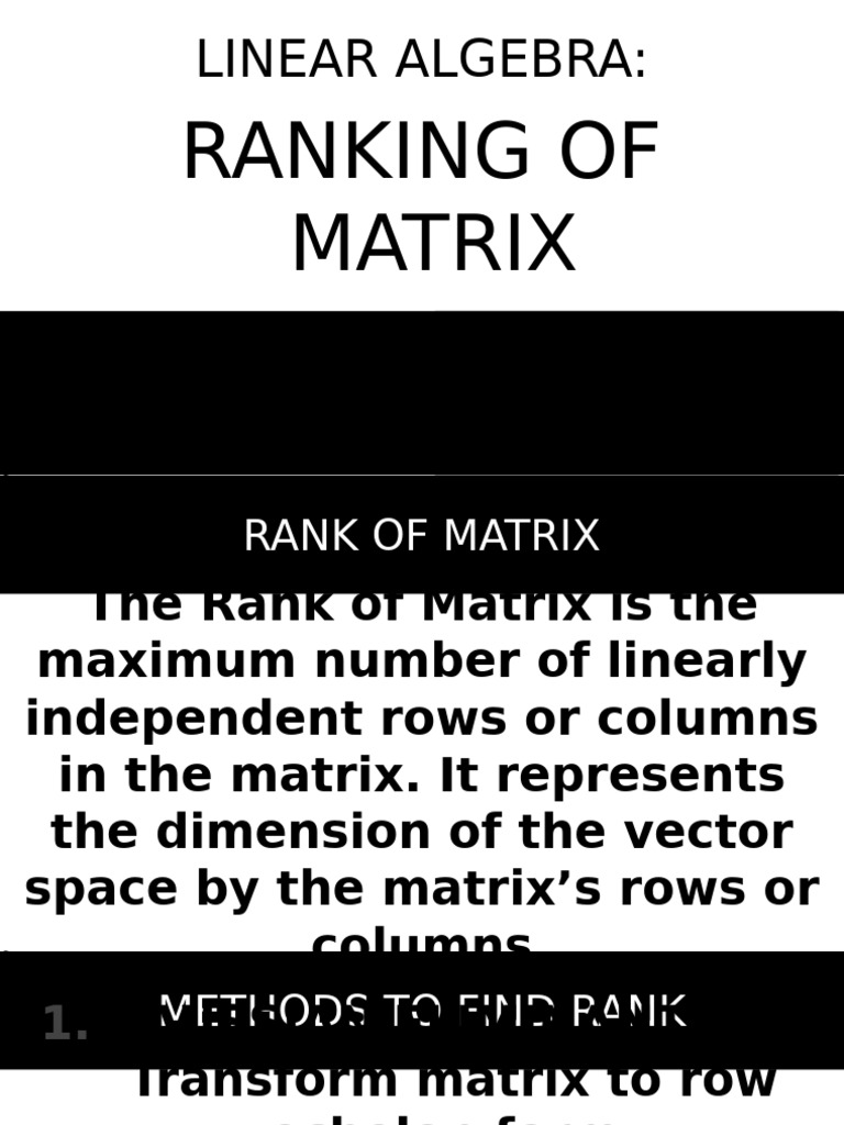 rank of matrix | PDF