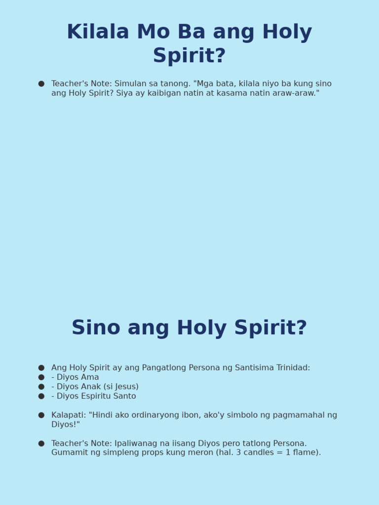Holy Spirit For Kids Presentation | PDF