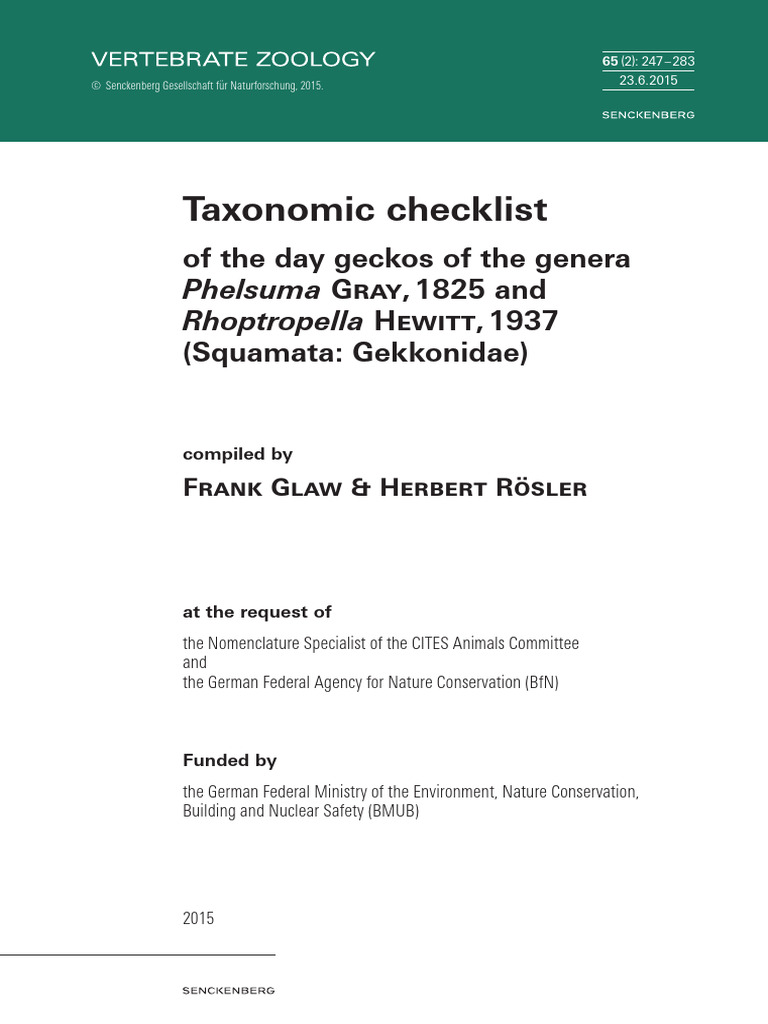 Glaw_R_oumlsler_2015 | PDF | Lizard | Taxonomy (Biology)