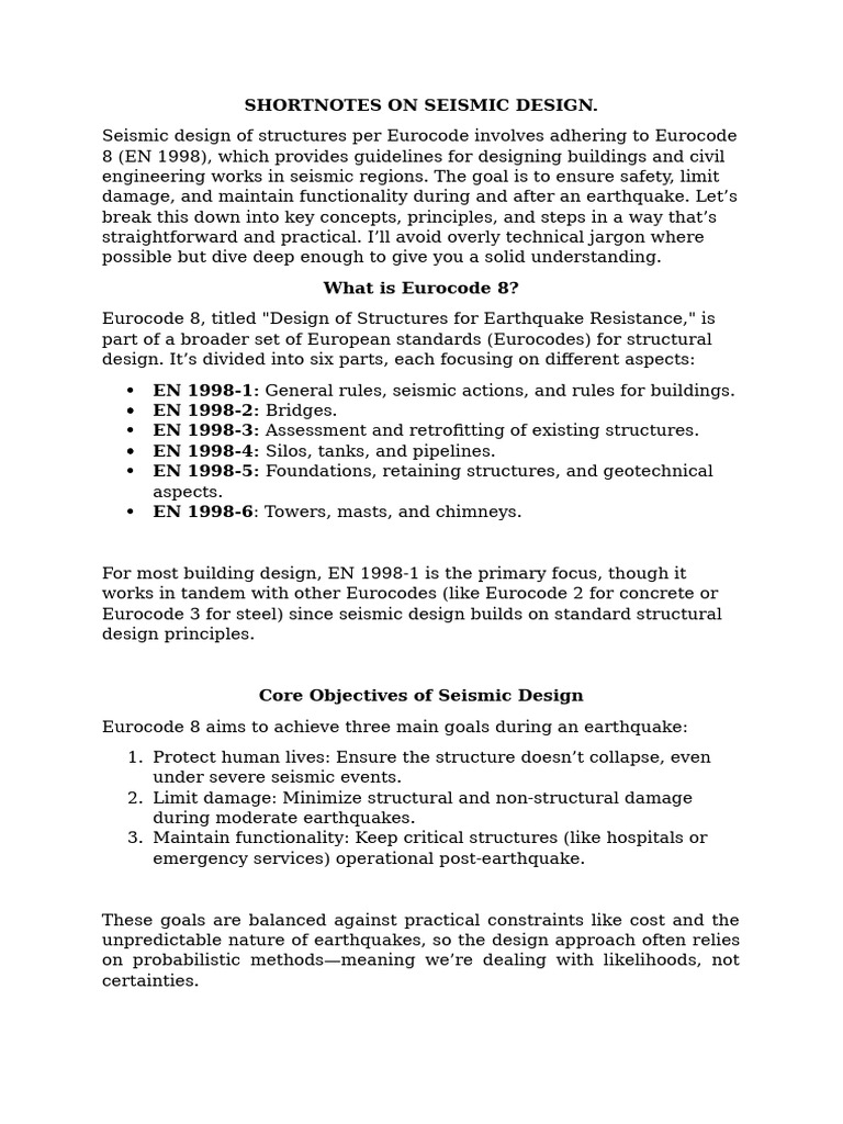 Eurocode 8 Seismic Design Overview | PDF | Ductility | Earthquakes