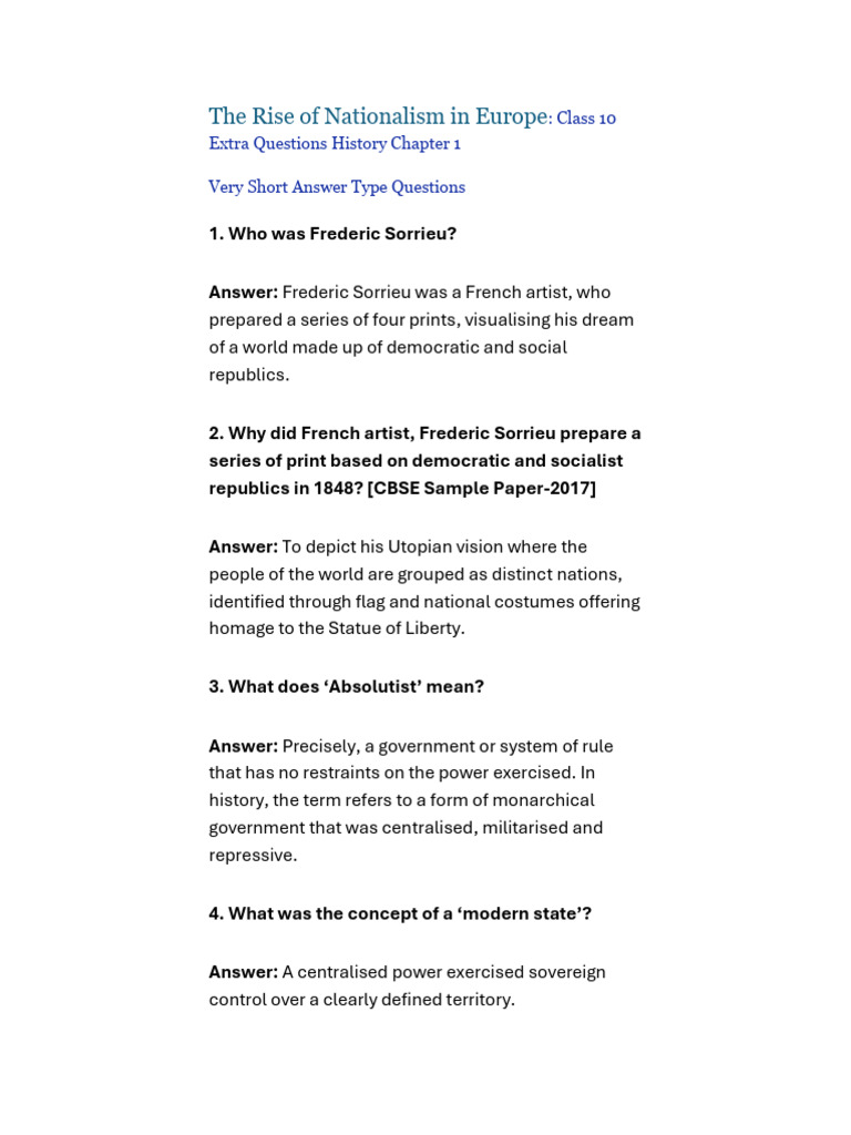 Nationalism in Europe Notes | PDF | Nationalism | Liberalism