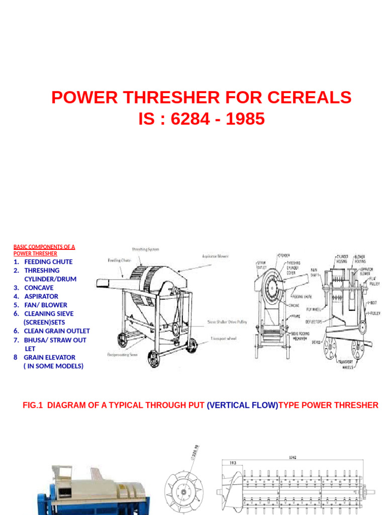 Power Thresher For Cereals | PDF | Mechanical Engineering
