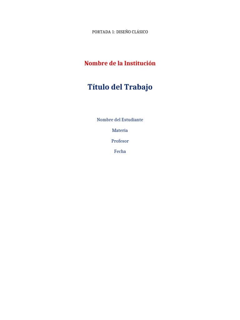 Ejemplos de Portadas Formales | PDF