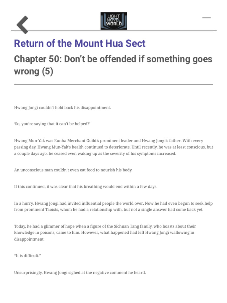 Return of The Mount Hua Sect - Chapter 50 - Don't Be Offended If ...