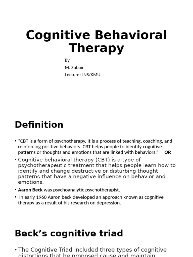 Understanding Cognitive Behavioral Therapy | PDF | Cognitive Behavioral ...