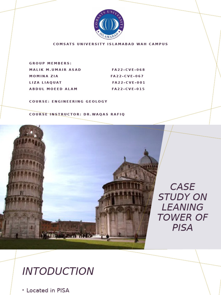 Leaning Tower of Pisa: Tilt Analysis | PDF | Soil | Earth Sciences