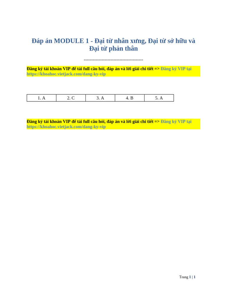 Module 1 Dai Tu Nhan Xung Dai Tu So Huu Va Dai Tu Phan Than 2025-03-27 (1) | PDF