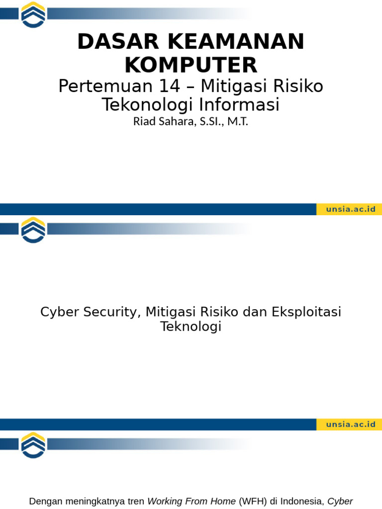 Mitigasi Risiko Keamanan Digital WFH | PDF