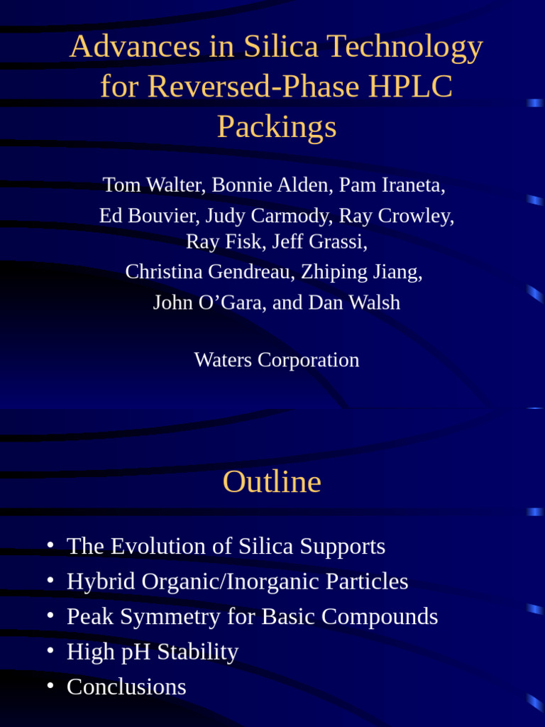 Advances in Silica Technology For RP HPLC Packings | PDF | High ...