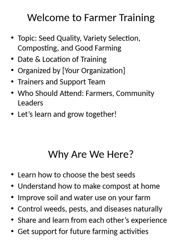 Essential Farming Skills Workshop | PDF