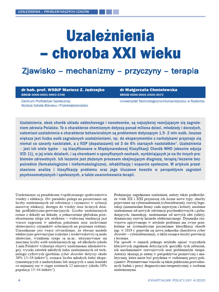 Uzaleznienia - Choroba XXI Wieku | PDF