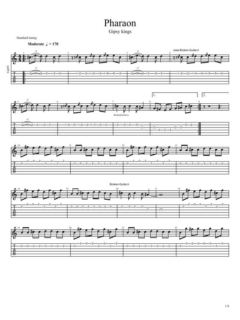 Pharaon by Gipsy Kings Arrangement | PDF