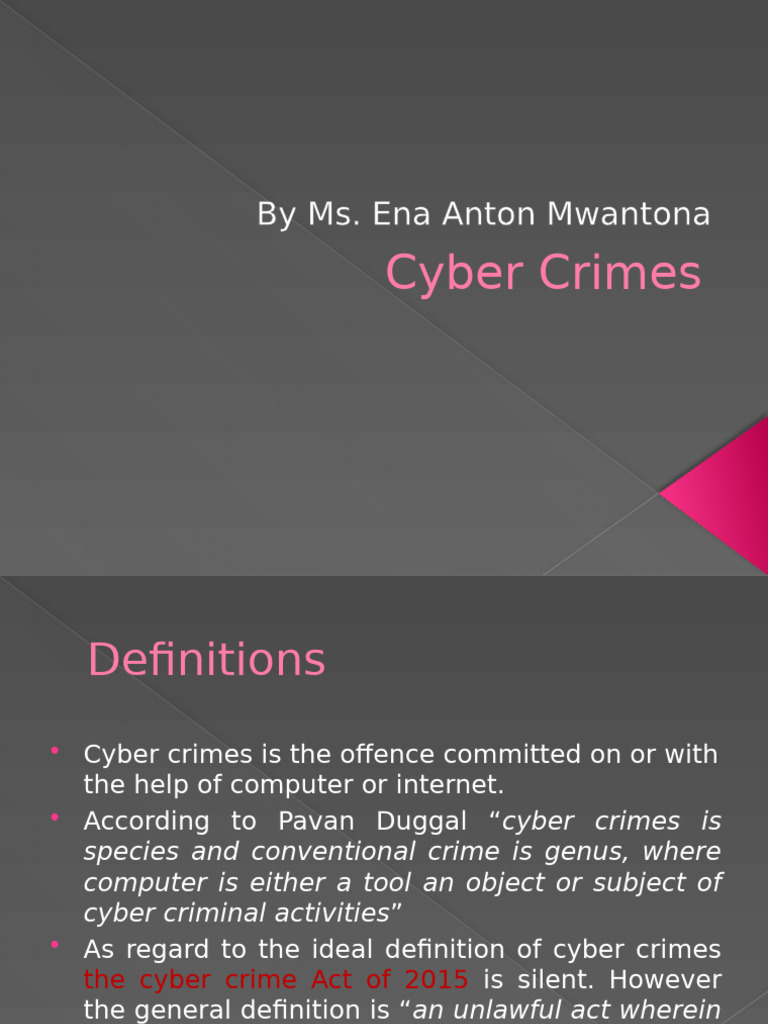 Topic One (B) Cyber Crimes Introduction | PDF | Cybercrime | Crimes