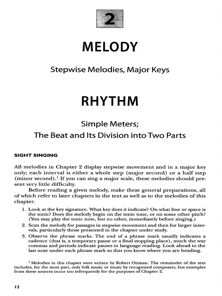 Initial Sight Singing Exercises | PDF