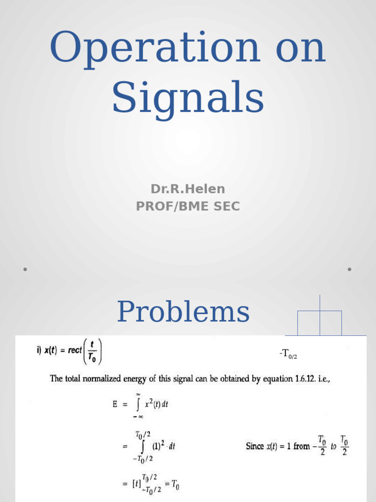 Lect 02 Operation On Signals | PDF