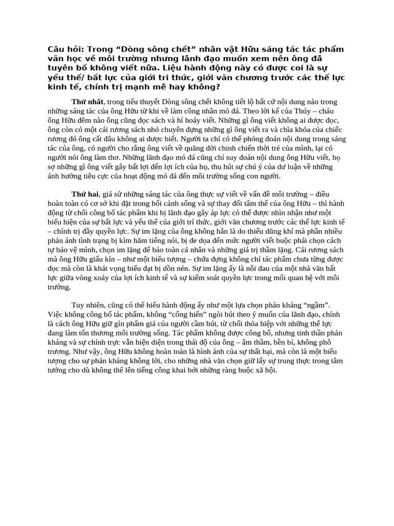 Câu hỏi phản biện ctst | PDF