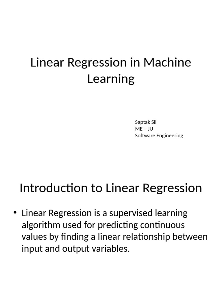 Linear Regression Presentation | PDF