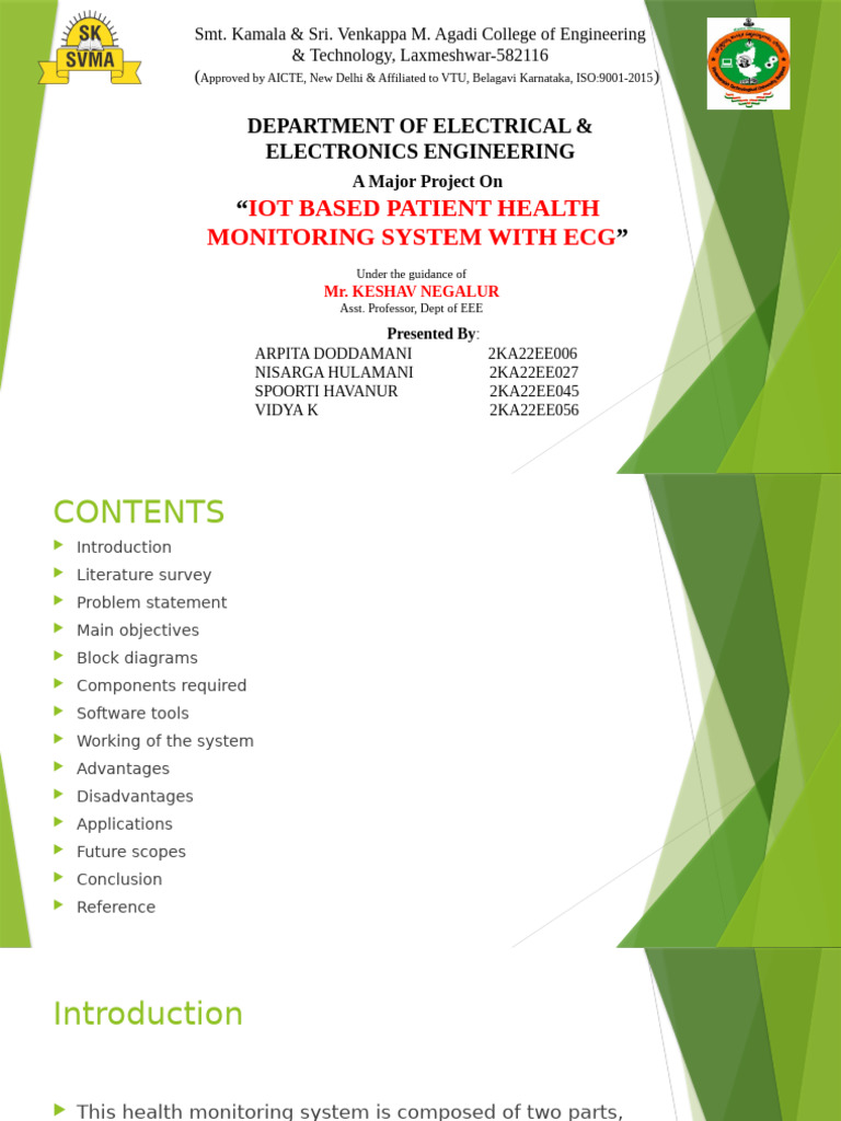 Iot Based Patient Health Monitoring System With Ecg: Department of ...