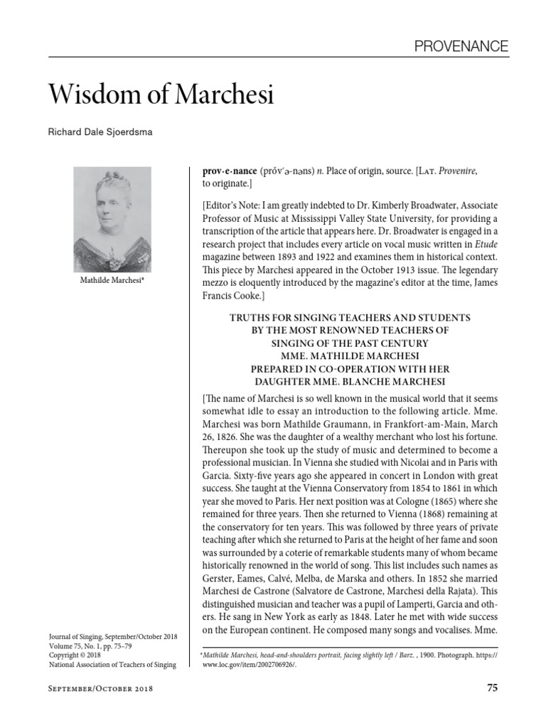 Wisdom of Marchesi - Sjoerdsma 2 | PDF | Human Voice | Singing