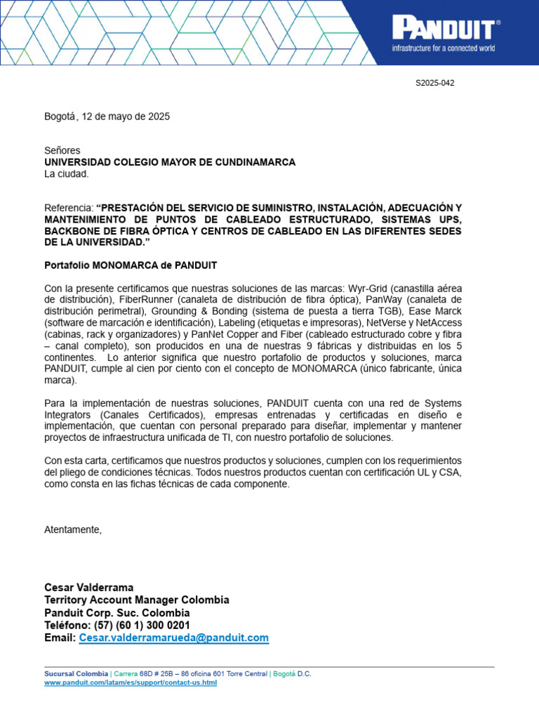 Soluciones de Cableado Estructurado Panduit | PDF