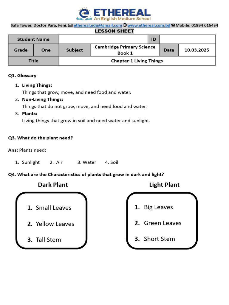Cambridge Primary Science: Living Things | PDF