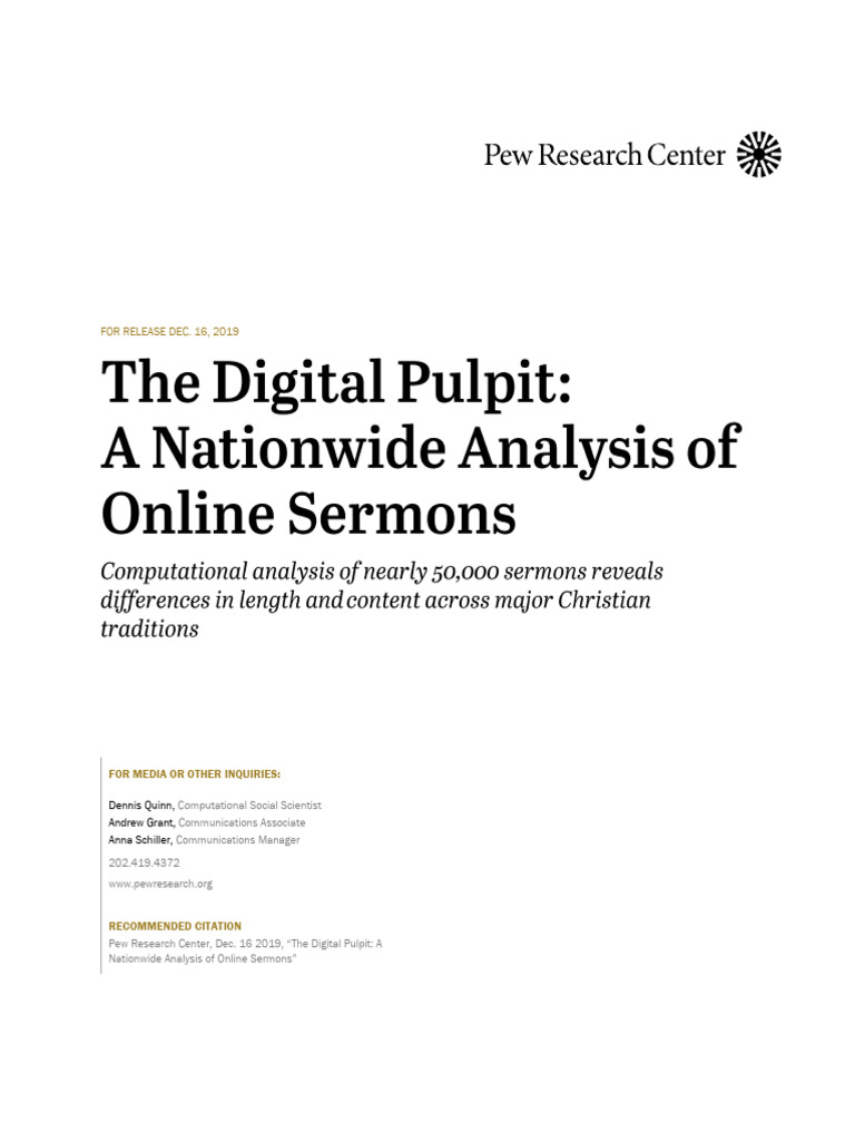 The Digital Pulpit A Nationwide Analysis of Online Sermons | PDF ...