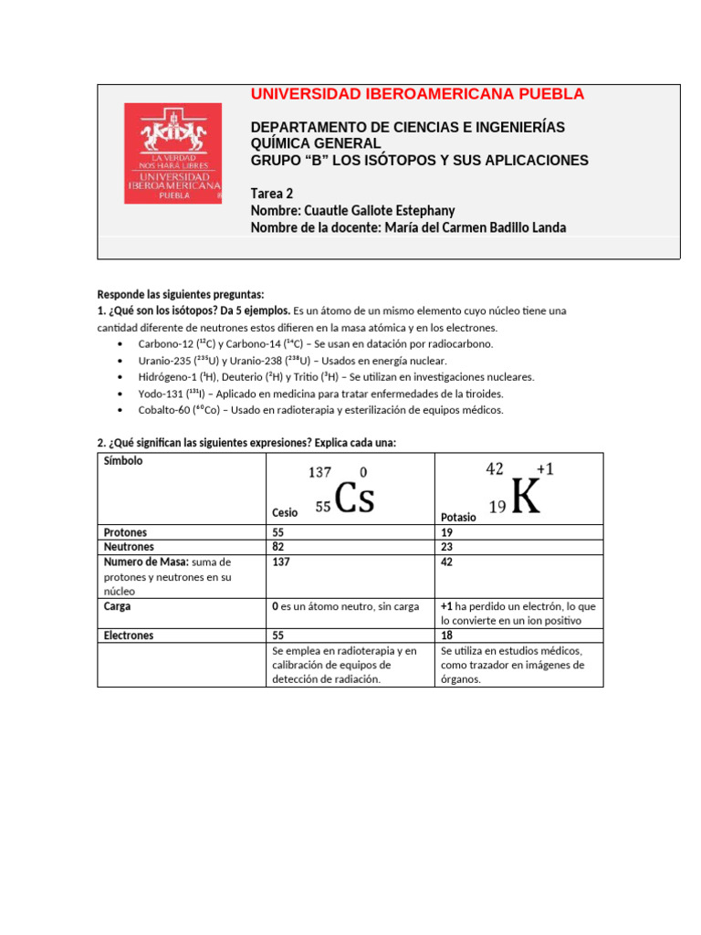 T4P3 Ejercicios Extra QG | PDF | Isótopo | Neutrón