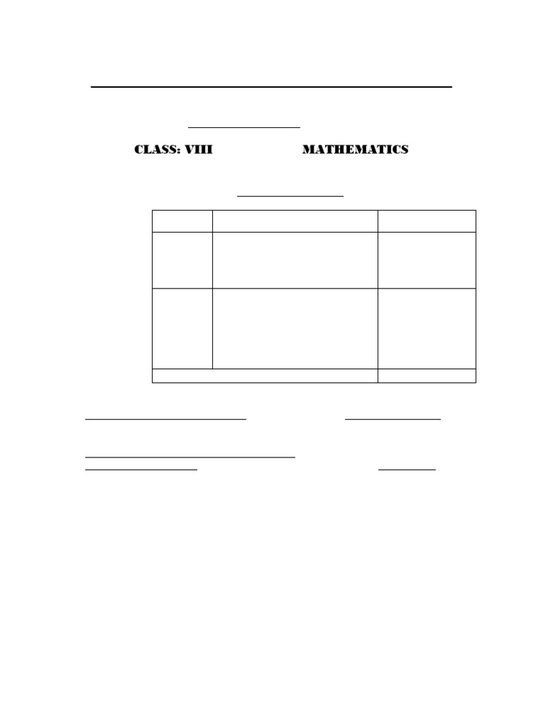 Class Viii - Syllabus - Mathematics - PT-1 - 2025-26 | PDF