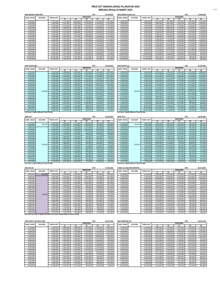 New Price List 2023-03-24 Rakitan 2023 | PDF
