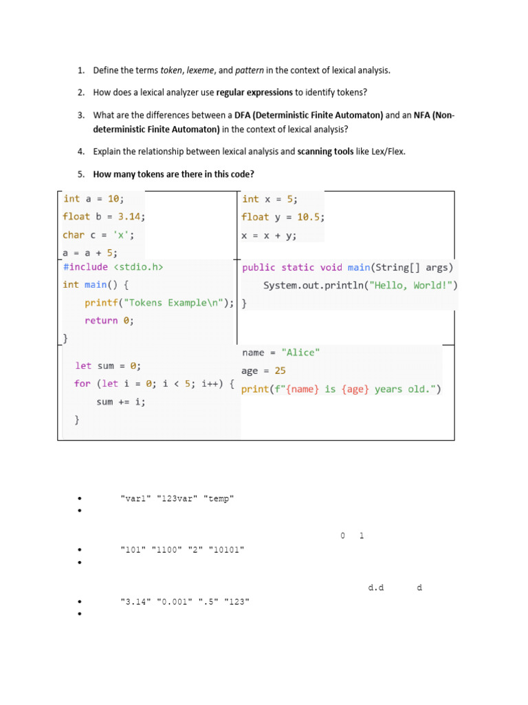Lexical Analysis | PDF