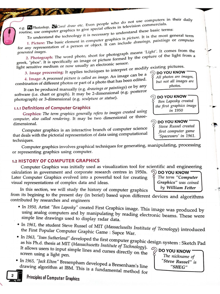 Computer Graphics Unit 1 | PDF