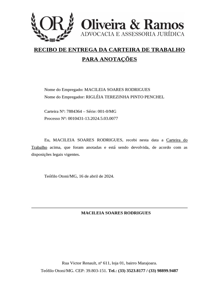 Recibo Da Ctps | PDF