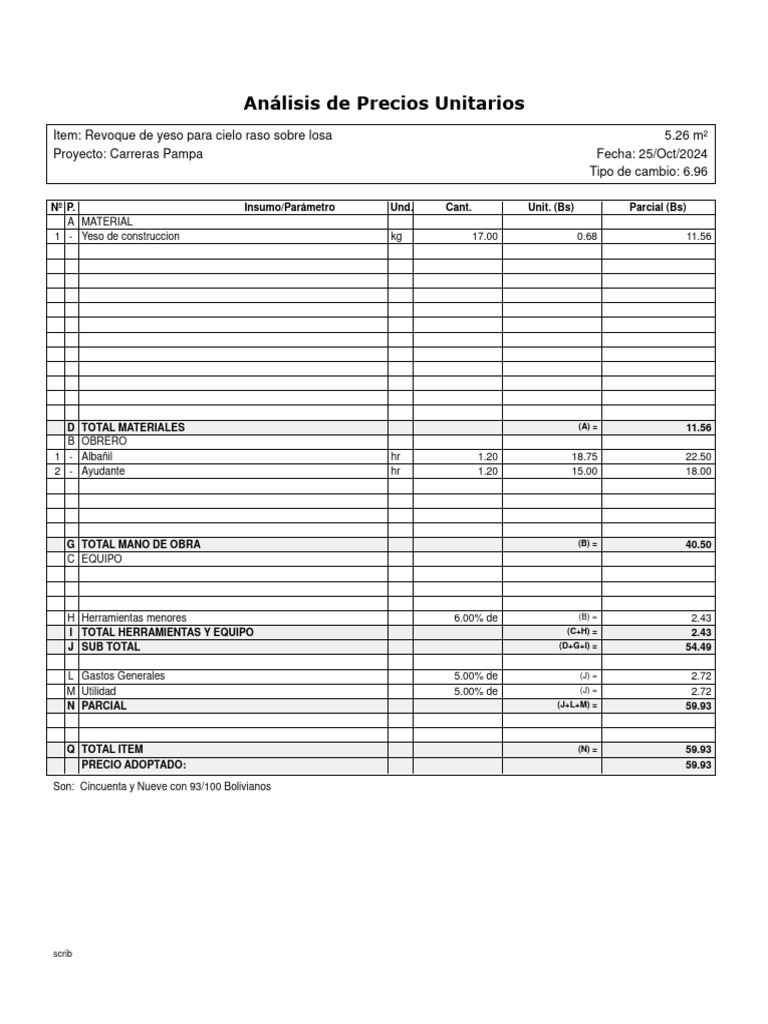 Analisis Unitario Proyecto-9 | PDF