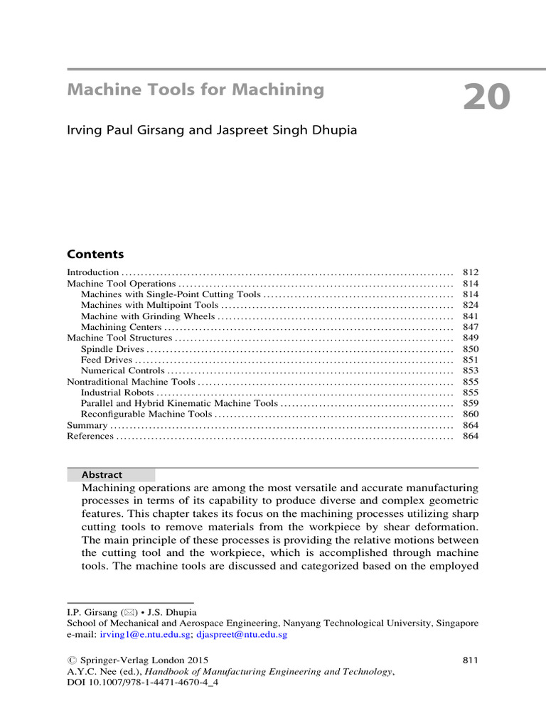 Machine Tools for Machining | PDF | Machining | Drilling