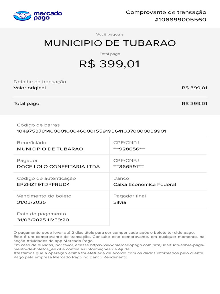 Comprovante Funcionamento | PDF