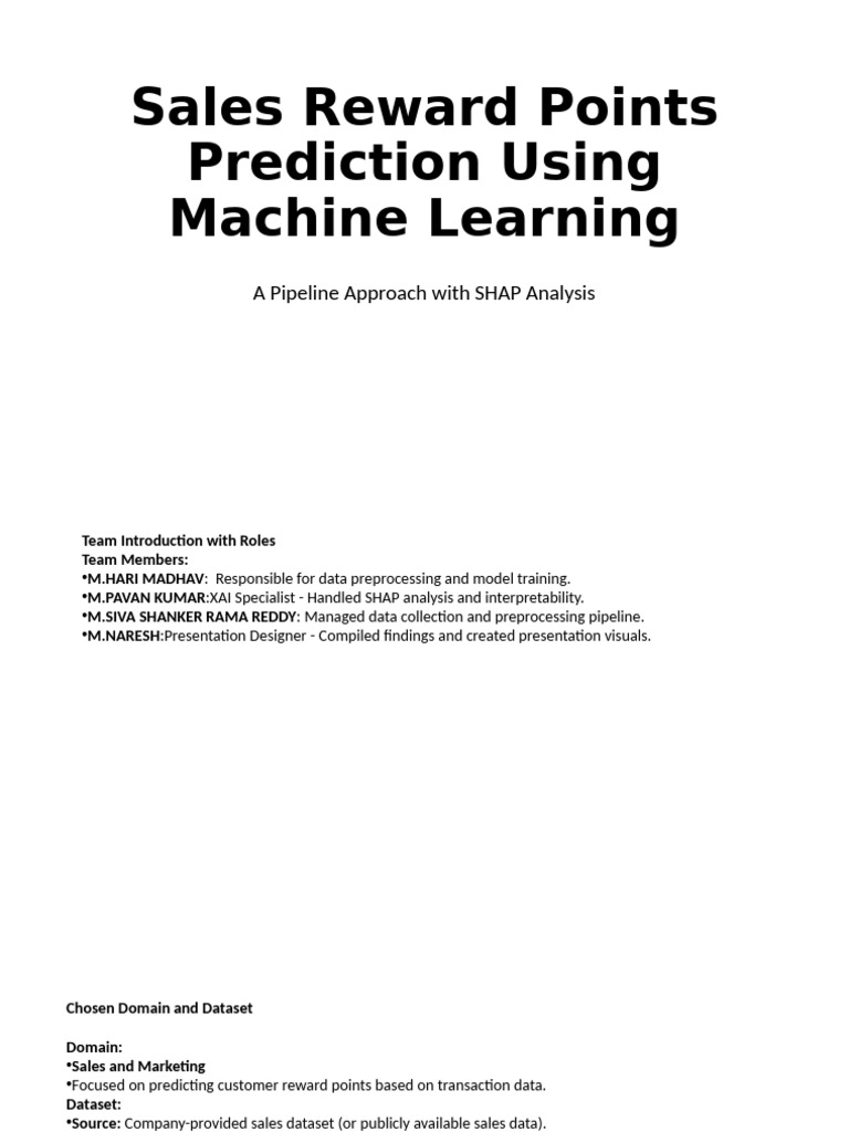 Sales Reward Points Prediction Using Machine Learning 1 | PDF | Mean ...