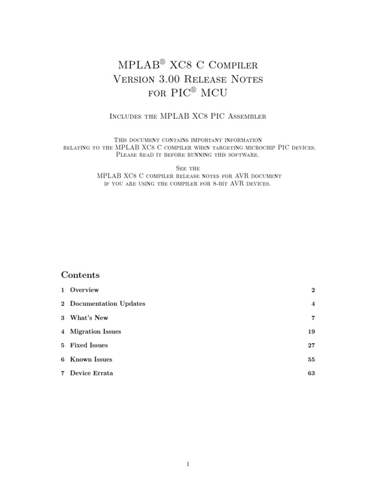 xc8 v3.00 Full Install Release Notes PIC | PDF | Pointer (Computer ...