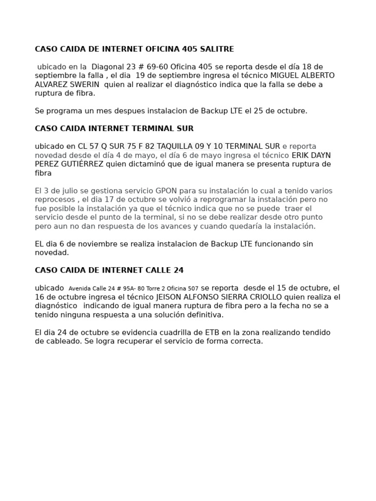 Casos Caida de Internet | PDF
