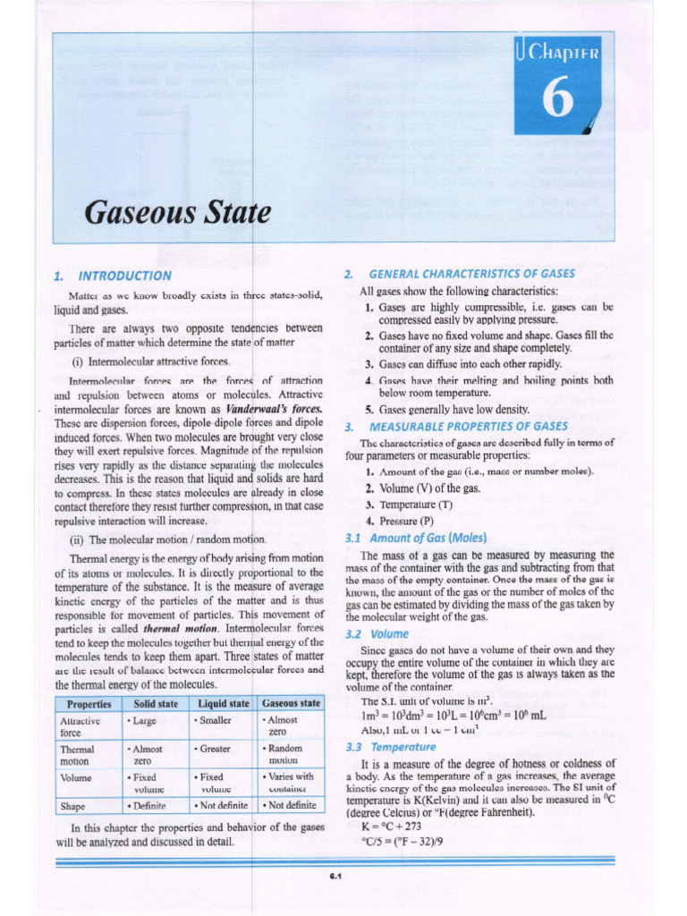 Gaseous State | PDF