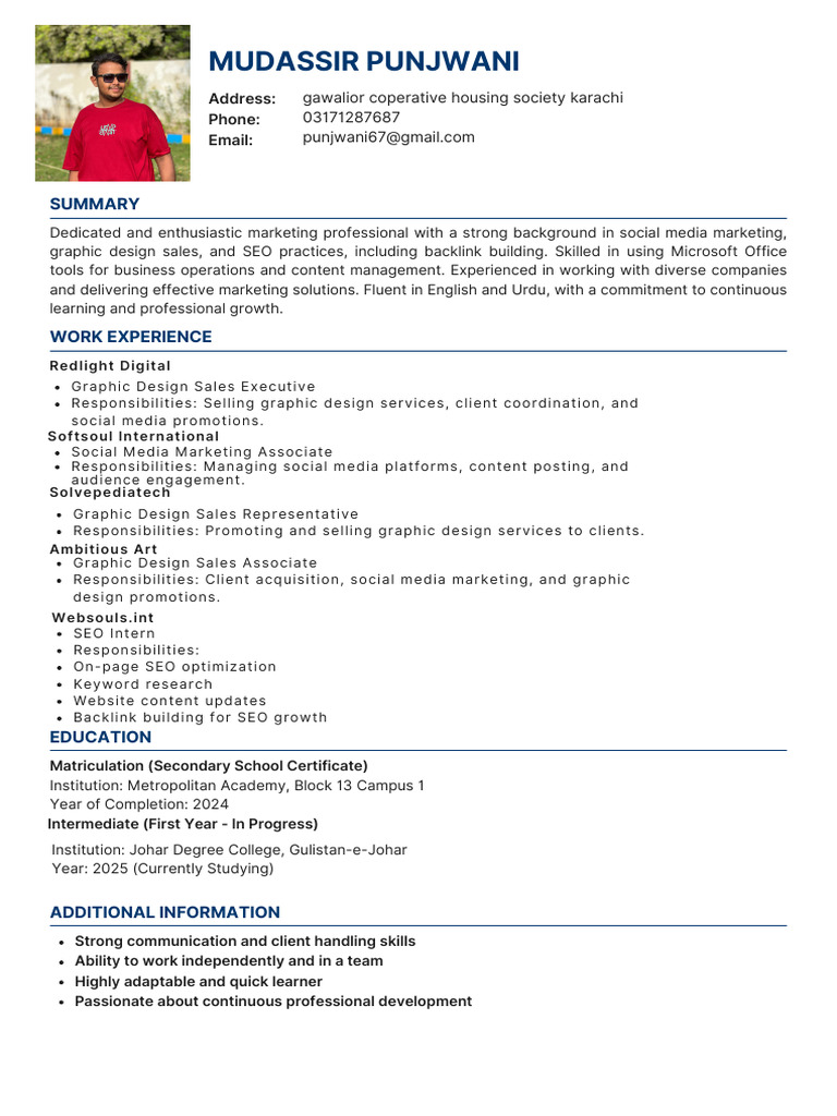 Mudassir Punjwani Seo Specialist | PDF