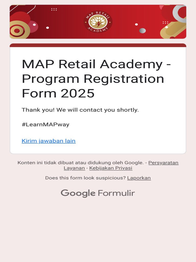 Formulir Pendaftaran MAP Retail Academy | PDF