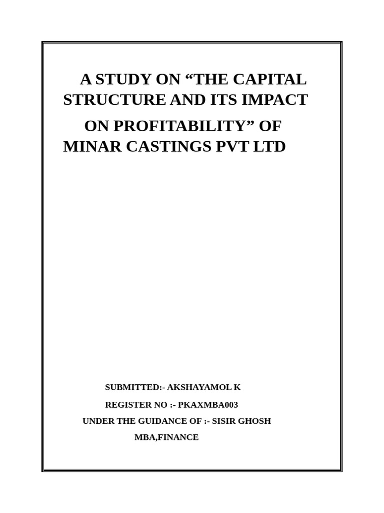 Capital Structure Impact on Profitability | PDF | Capital Structure | Steel