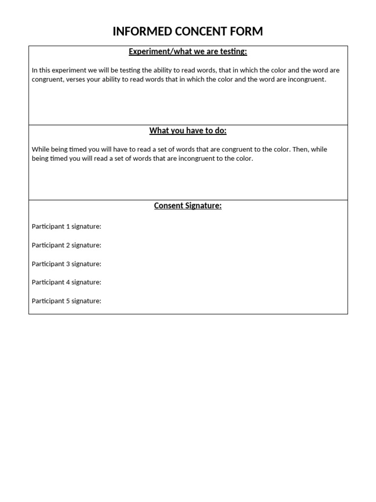 Informed Concent Form | PDF