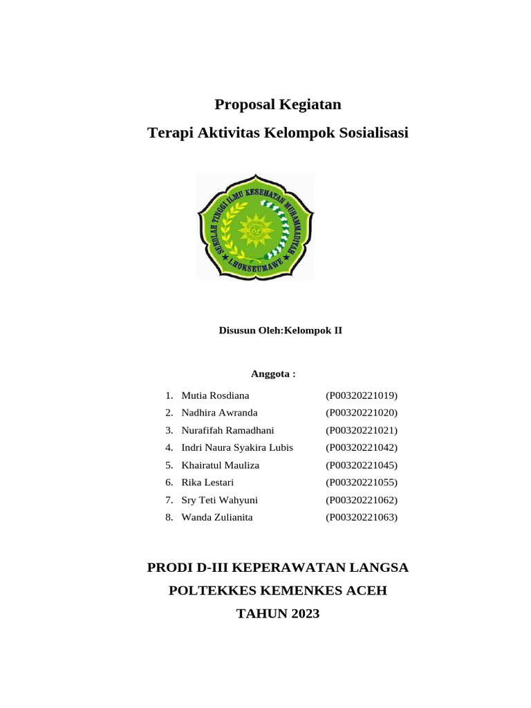 Proposal Kegiatan TAK | PDF