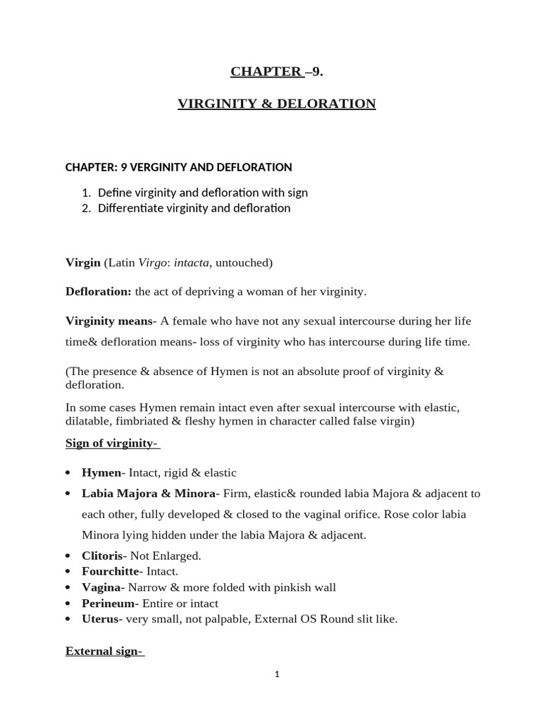 Virginity and Defloration Explained | PDF | Labia | Vagina