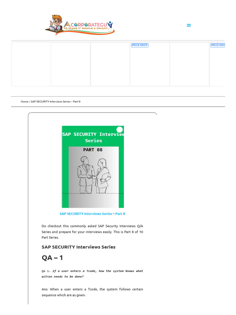 SAP SECURITY Interviews Series - Part 8 | PDF | Computer Science | Computer Security