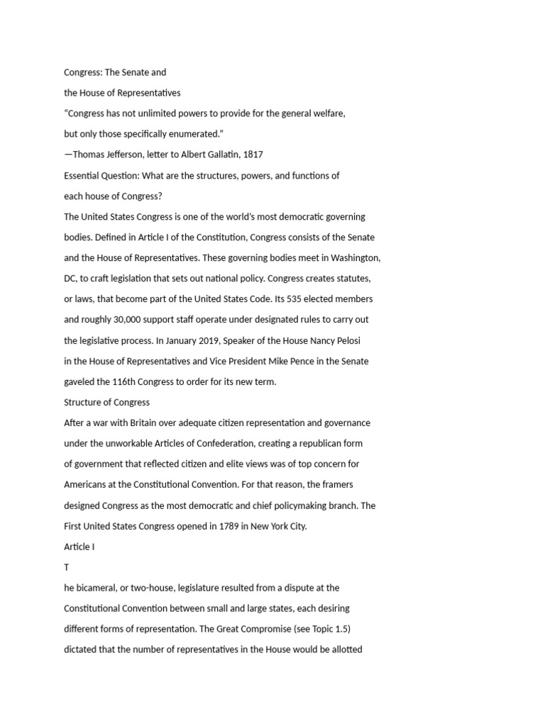 Congress | PDF | United States House Of Representatives | United States ...