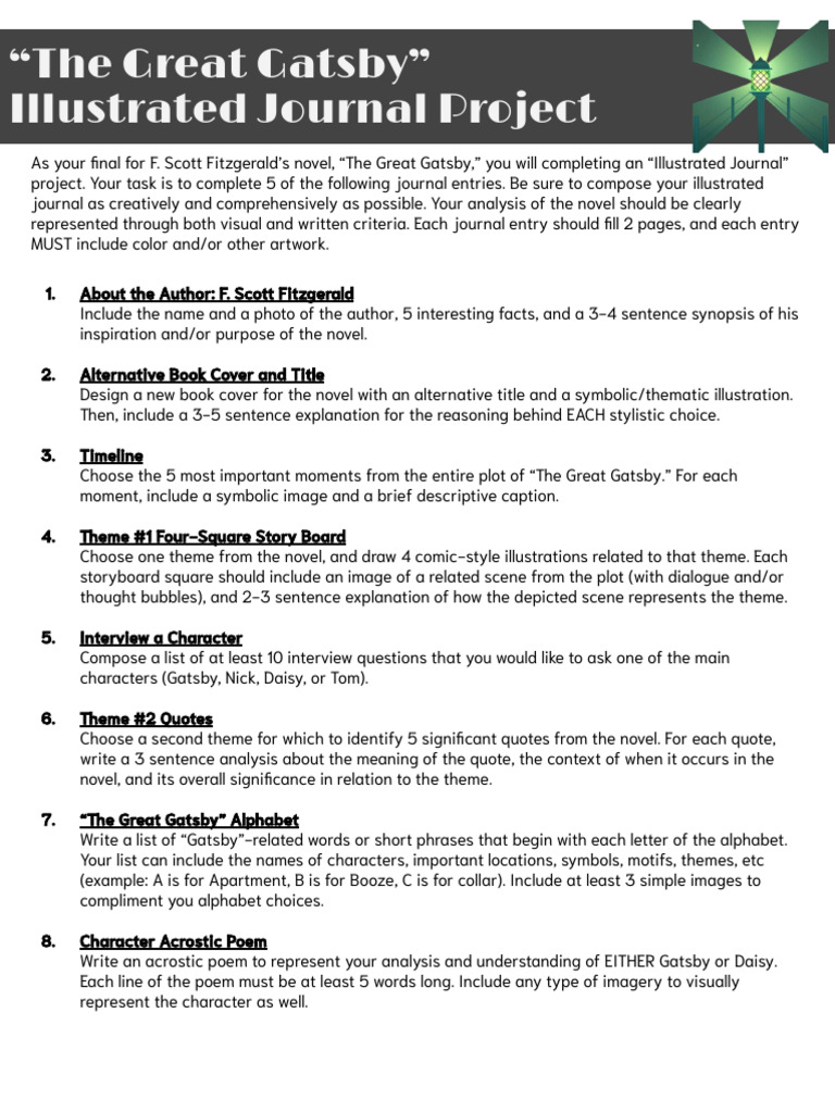 The Great Gatsby Illustrated Journal | PDF | The Great Gatsby