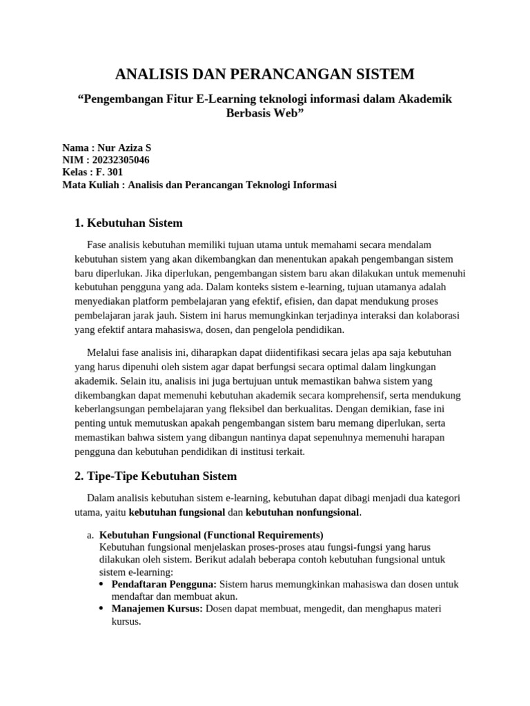Analisis Dan Perancangan Sistem | PDF